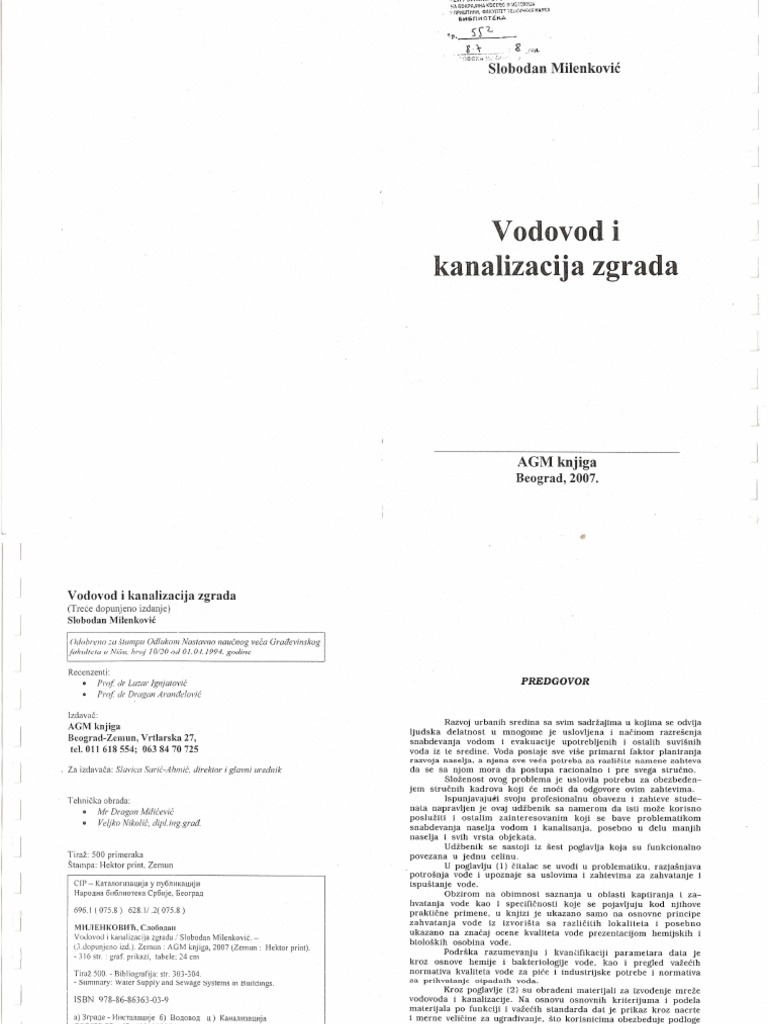 Vodovod I Kanalizacija Zgrada | PDF