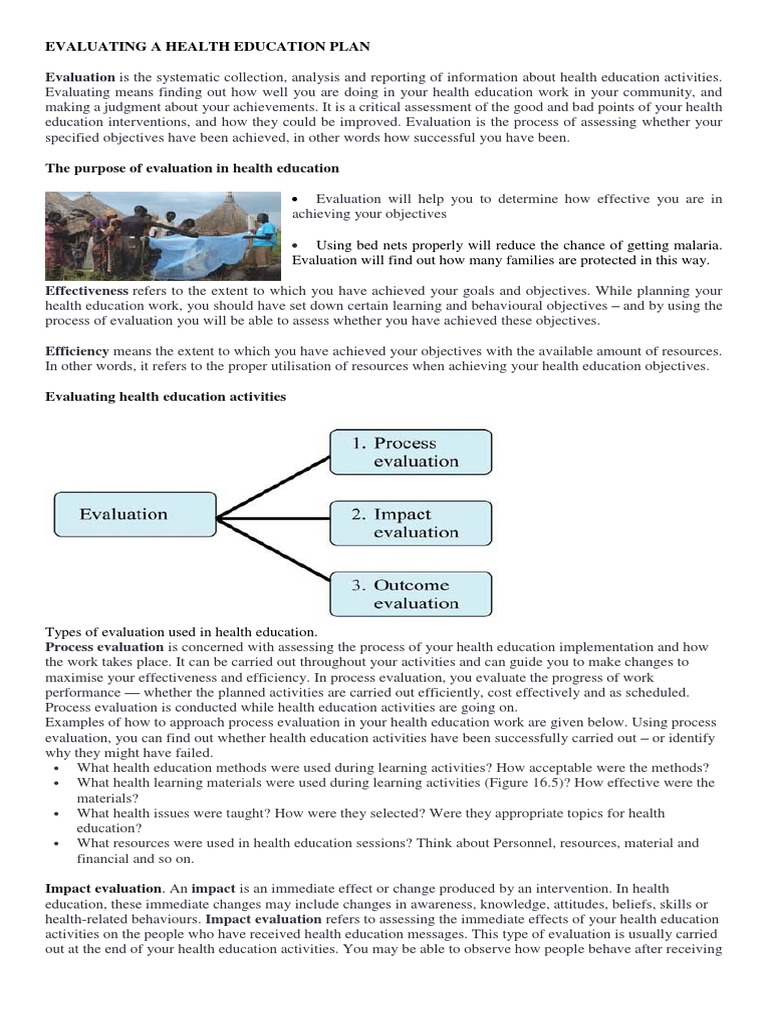 Evaluating A Health Education Plan | PDF