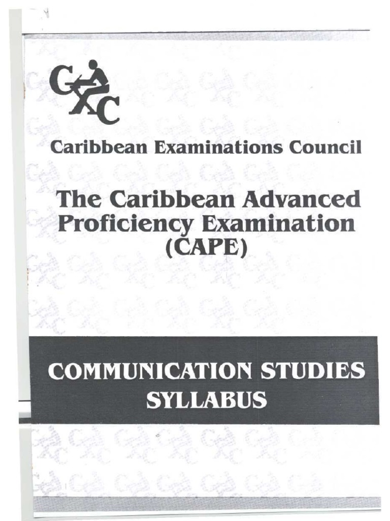 CAPE Communication Studies Syllabus - Modules 1 and 2 PDF | PDF