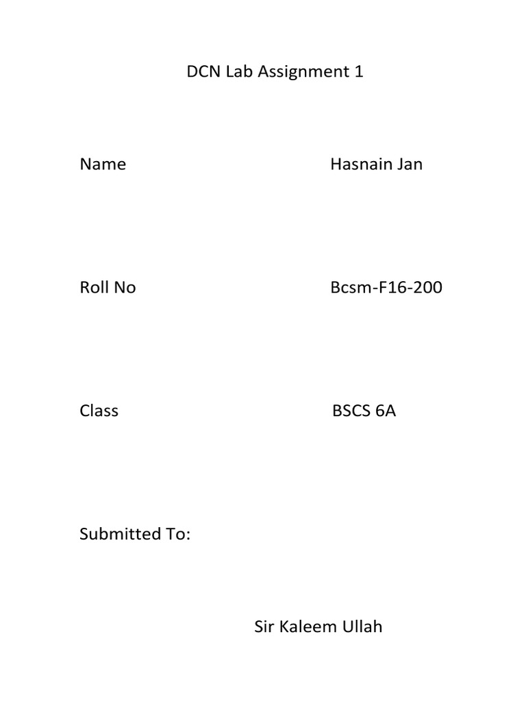 DCN Lab Assignment 1 | PDF