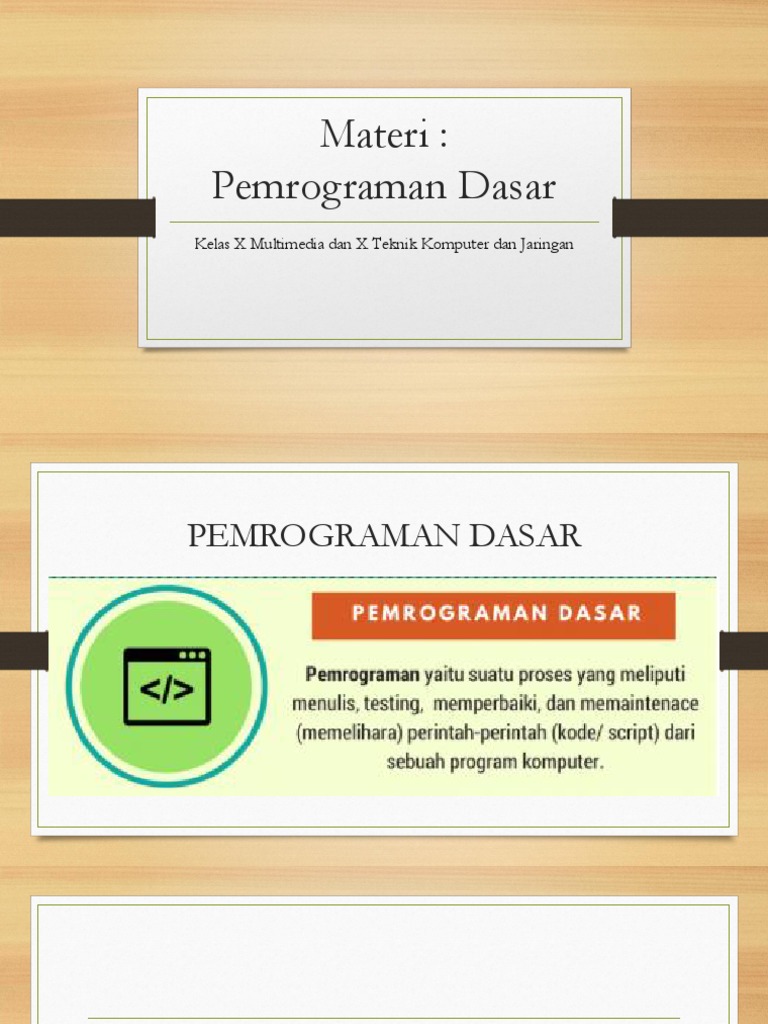 Materi PEMROGRAMAN DASAR | PDF