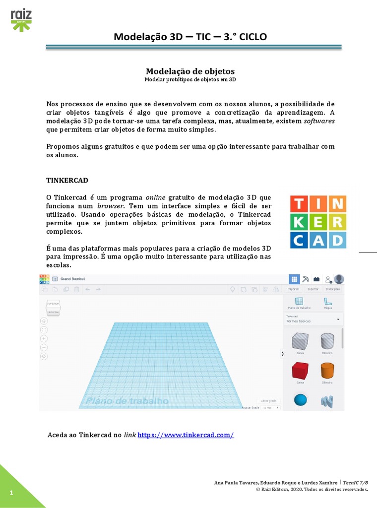 Tic - 7 Ano - Modelação3d | PDF