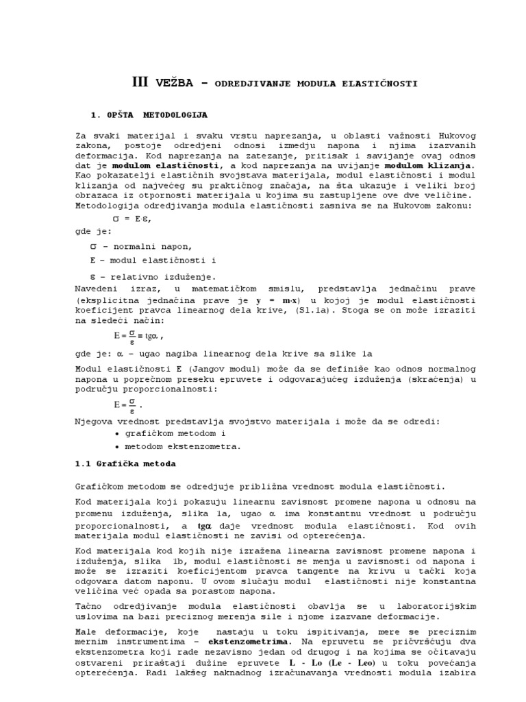 Vezba 4 - Modul Elasticnosti | PDF