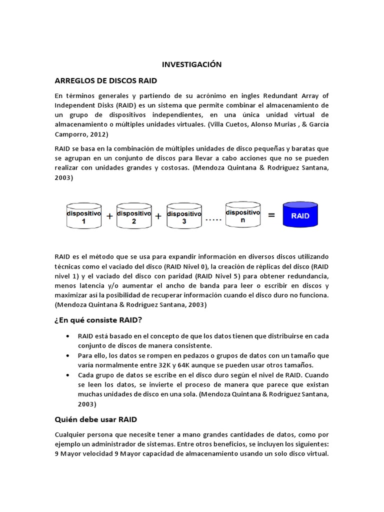 Arreglos de Discos RAID | PDF