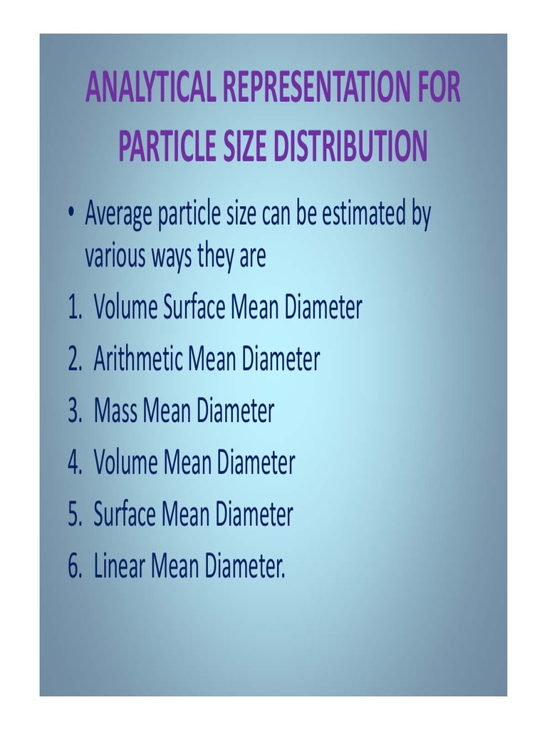 Particle Size Analysis | PDF