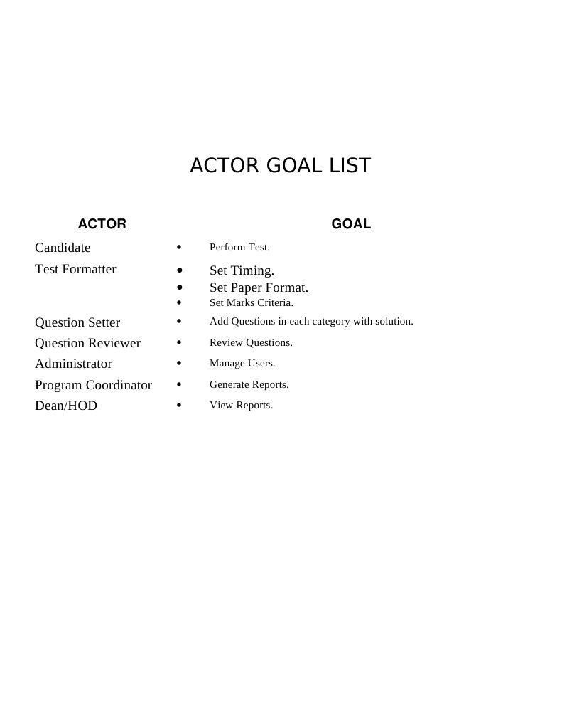 Actor Goal List | PDF | Use Case | Information Technology Management