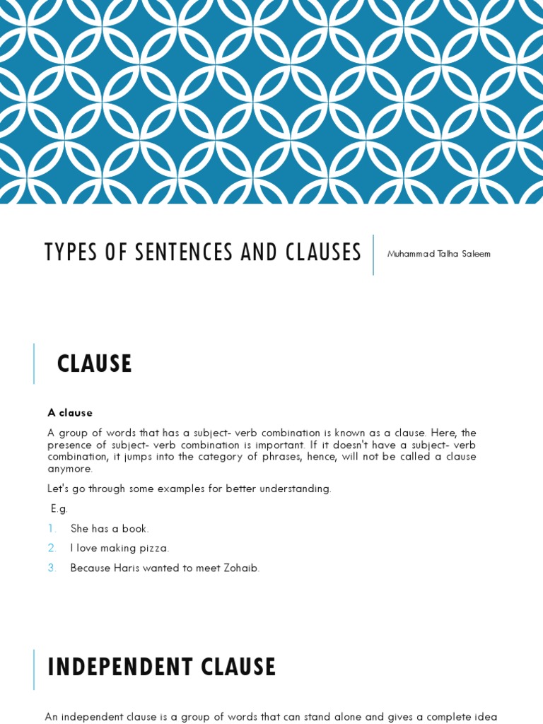 Types of Sentences and Clauses Explained | PDF