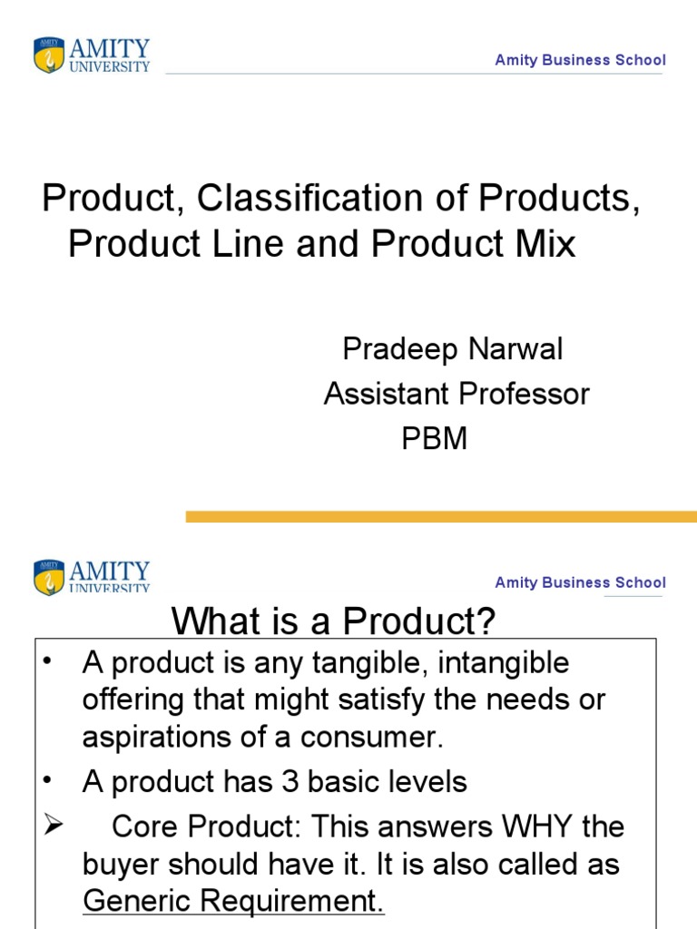 Product, Classification of Products, Product Line and Product Mix | PDF ...