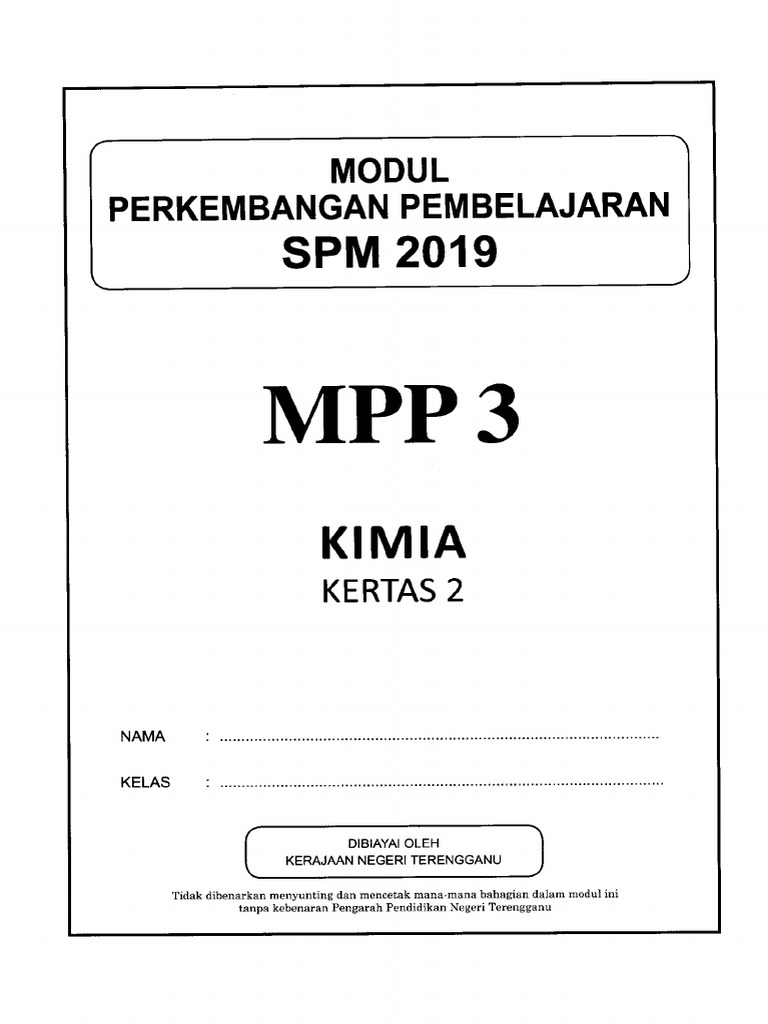 Kimia K2 Terengganu MPP3 2019 | PDF