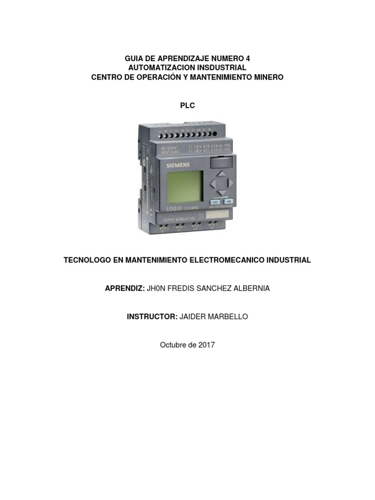 Guia PLC | PDF | Controlador lógico programable | Programa de computadora