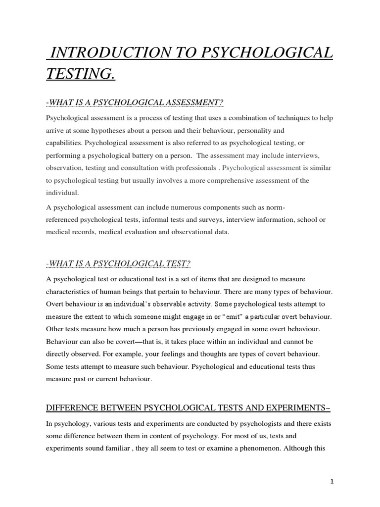 Introduction to Psychological Testing | PDF | Validity (Statistics ...