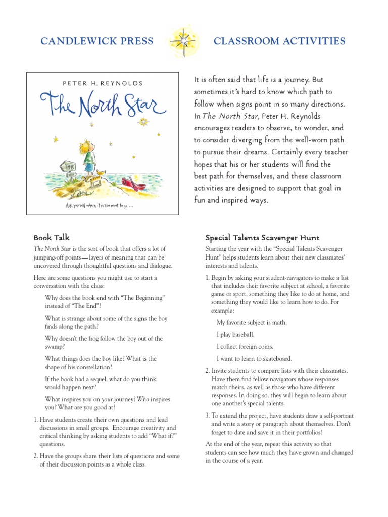 The North Star by Peter H. Reynolds Activity Kit | PDF | Learning ...