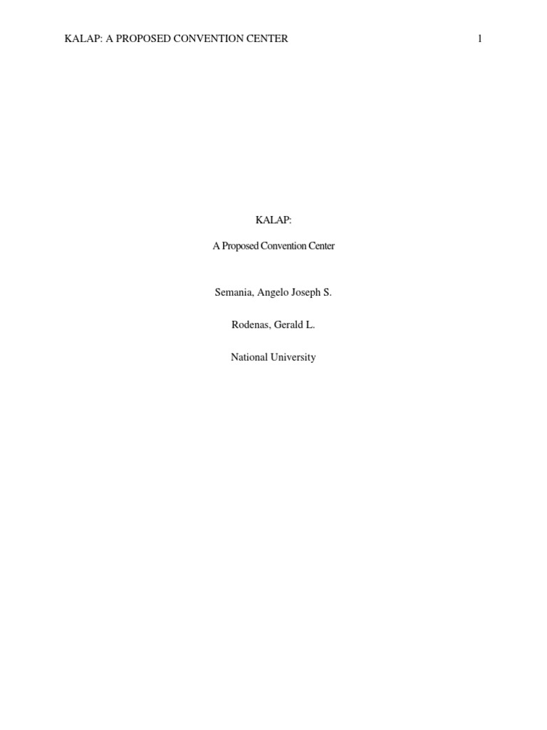A Sample of A Convention Center | PDF