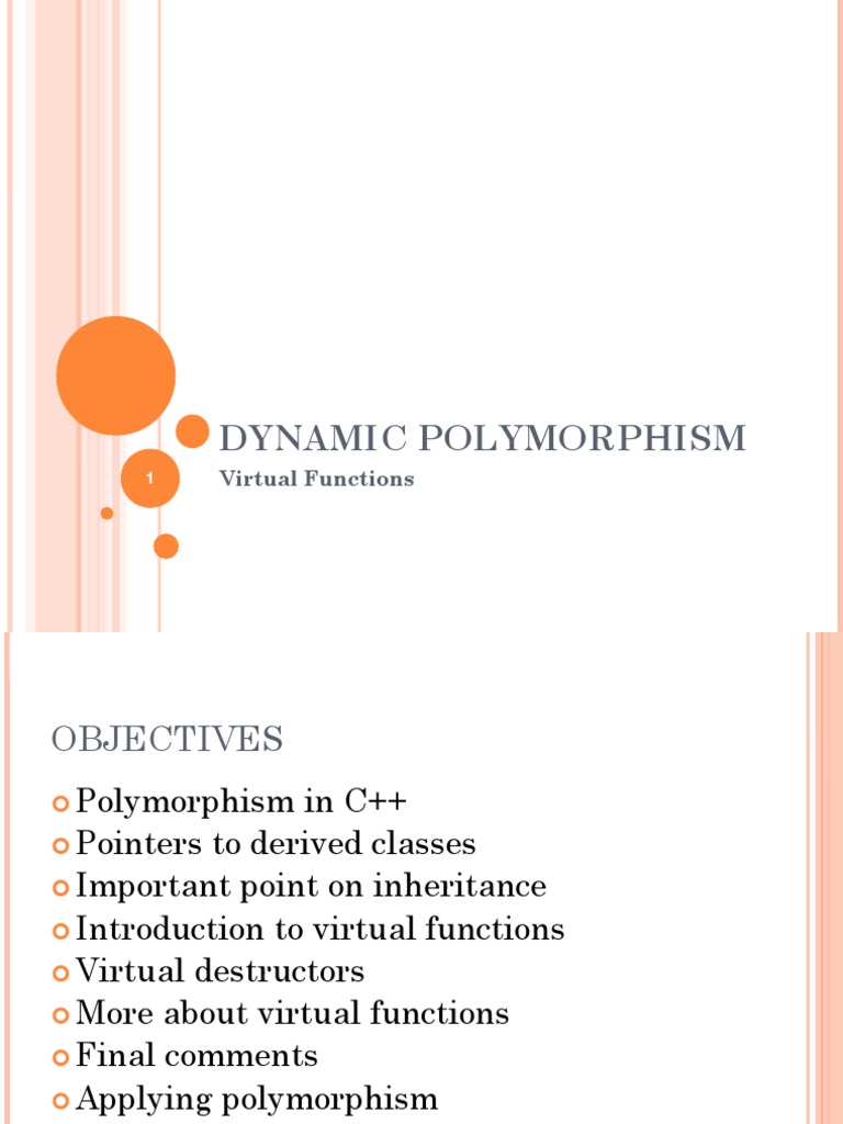 01 Polymorphism Virtual Functions Pdf Inheritance Object Oriented Programming Class