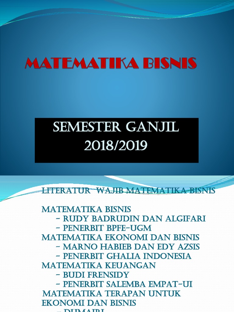 01-Matematika Bisnis | PDF