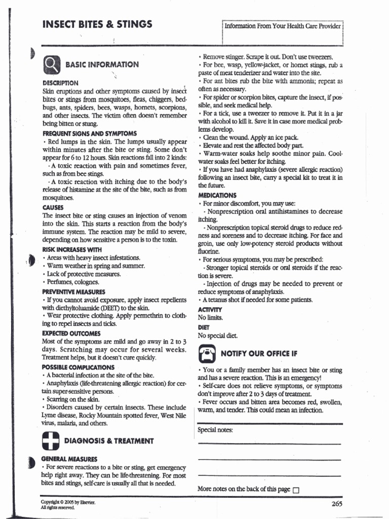 Insect Bites Stings | PDF | Epidemiology | Medical Specialties