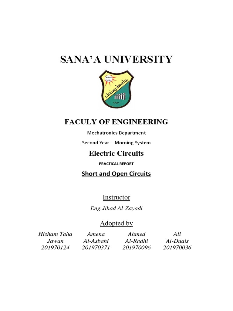 Short and Open Circuits | PDF | Electrical Network | Series And ...
