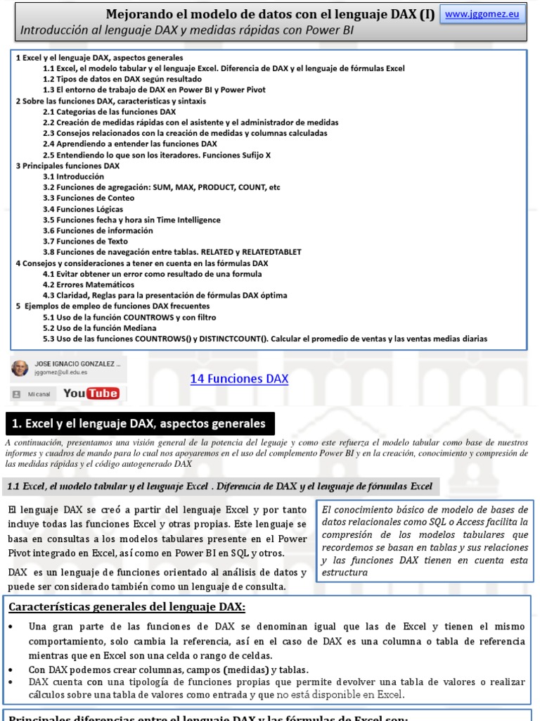 05 DAX I Introduccion Al Lenguaje y Medidas Rapidas | PDF | Microsoft Excel | Función (Matemáticas)