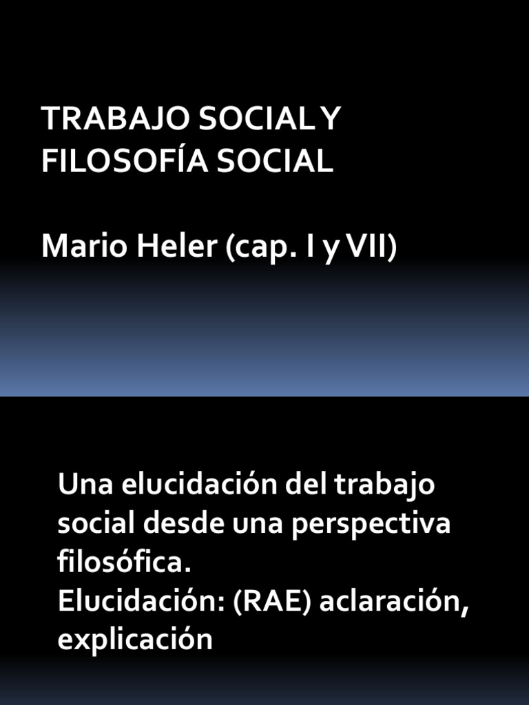 Filosofía Social y Trabajo Social | PDF