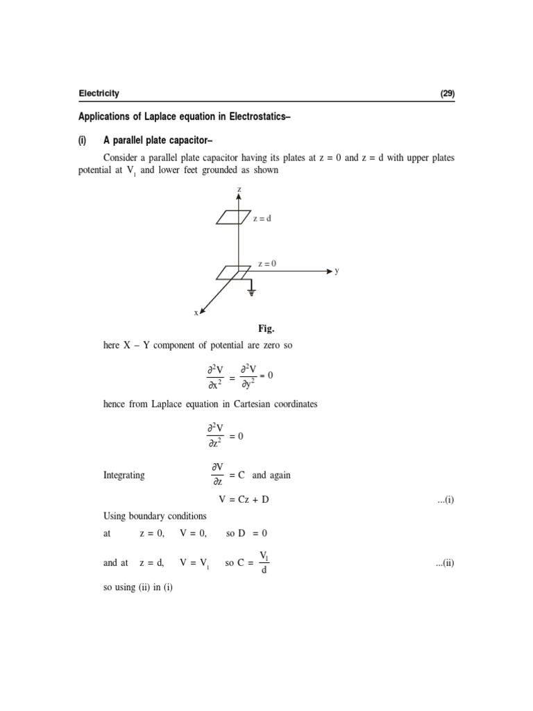 Parallel Plate Capacitor Application of Laplace Equation | PDF