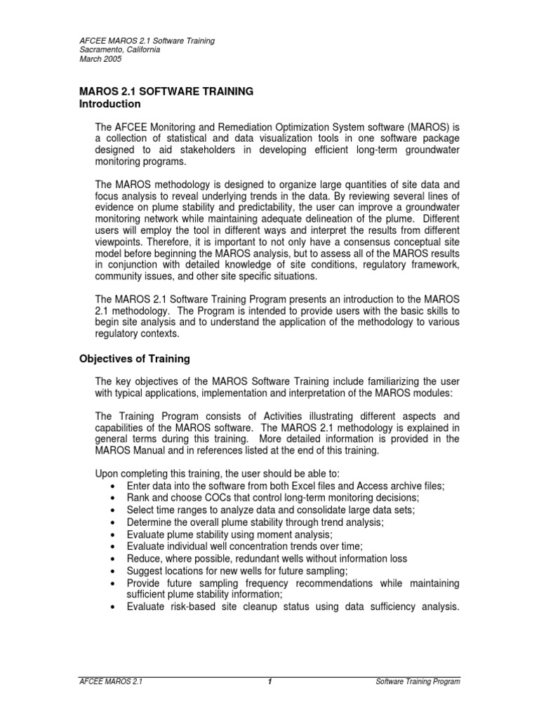 Maros Training Handout PDF | PDF