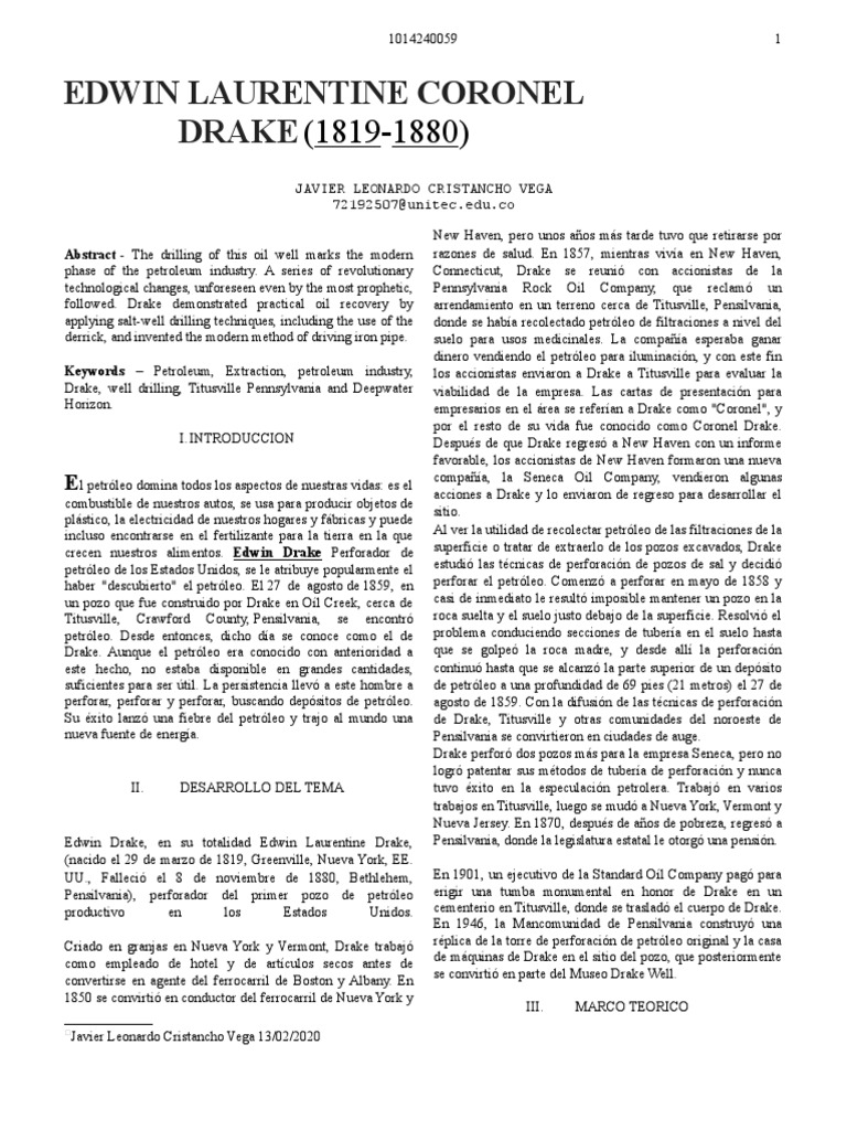 Edwin Drake Procesos | PDF