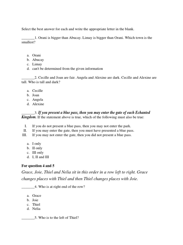 Analytical Skills Test Questions | PDF