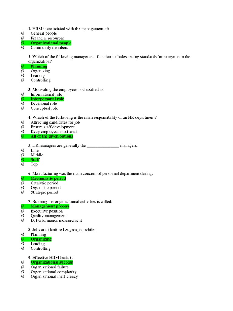 HRM Mcqs | PDF | Business | Finance & Money Management