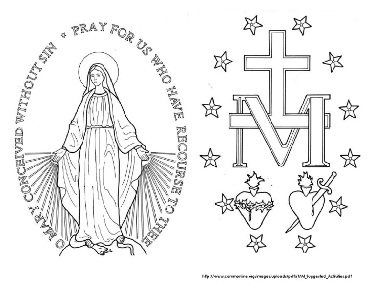 Coloring Pages Of The Miraculous Medal