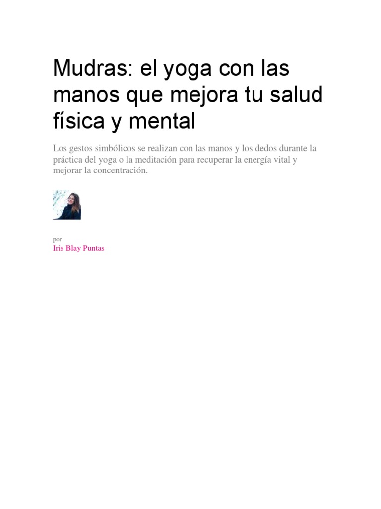 Mudras Pdf Yoga Meditación