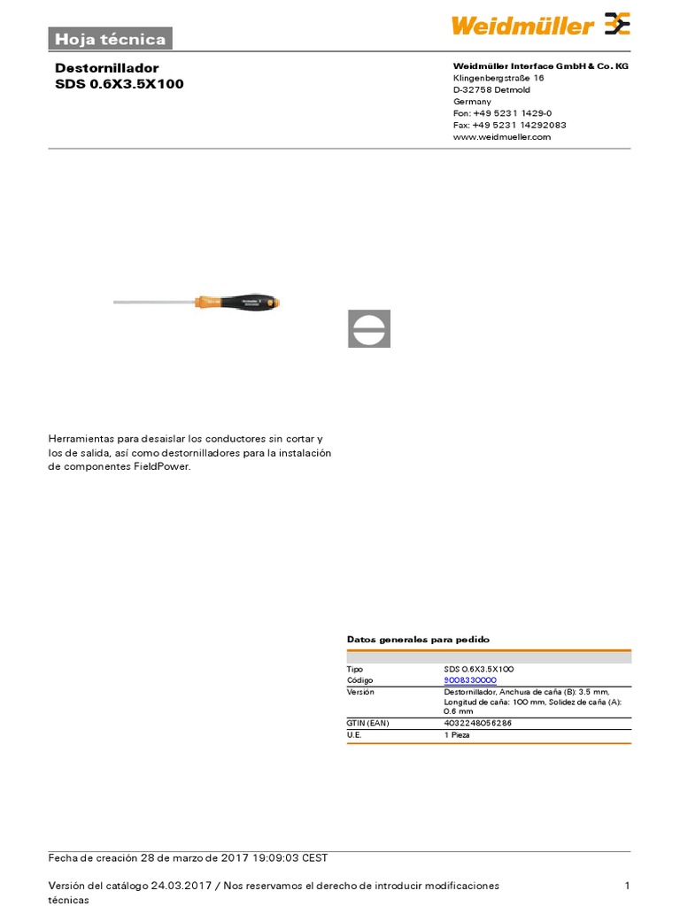 Clemero Weidmuller Hoja Tecnica | PDF | Informática y tecnología de la ...