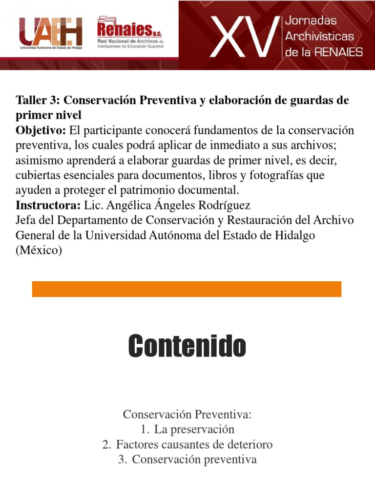 Taller 3. Conservacion Preventiva PDF | PDF | La contaminación del aire | Contaminación