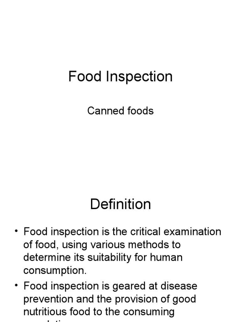 Food Inspection: Canned Foods | Download Free PDF | Canning | Physical ...