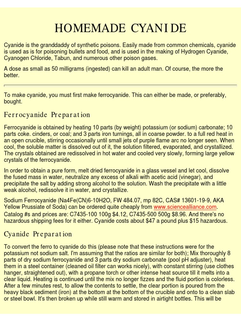 Cyanide and Ricin Homemade PDF | PDF | Cyanide | Filtration