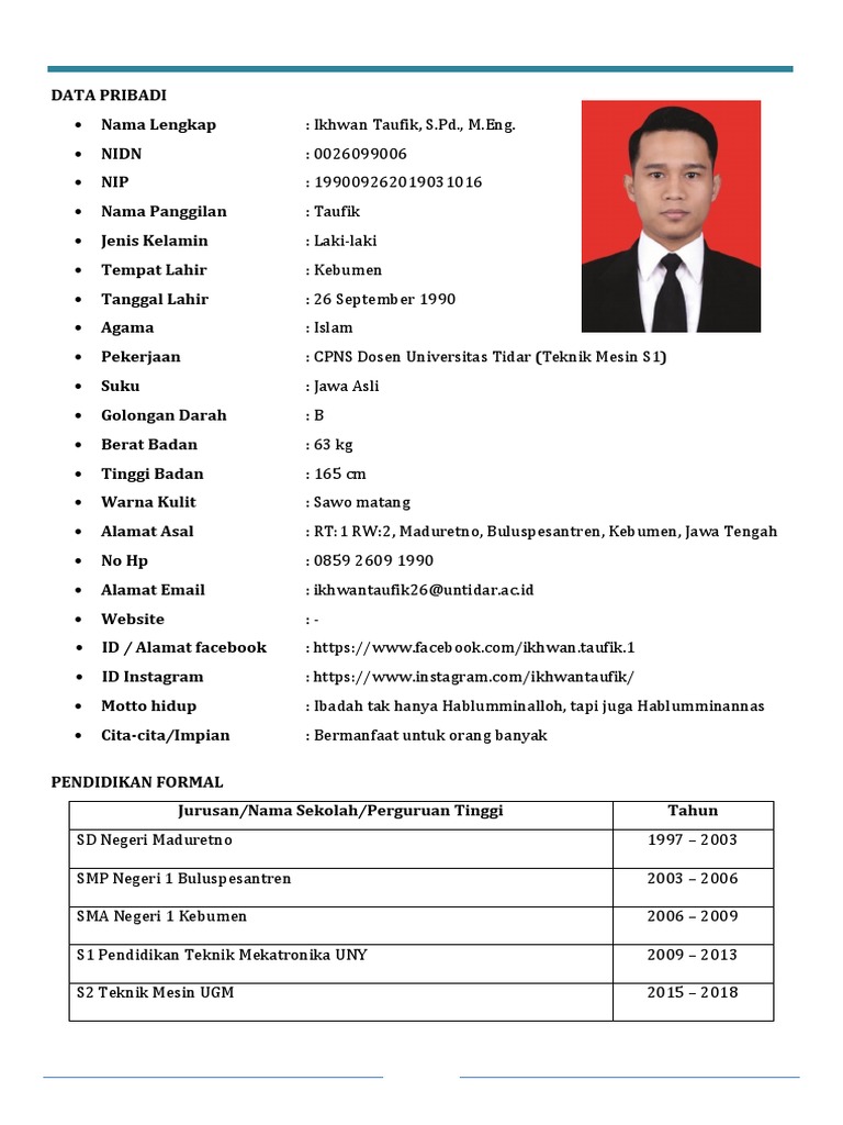 CV Ikhwan Taufik | PDF