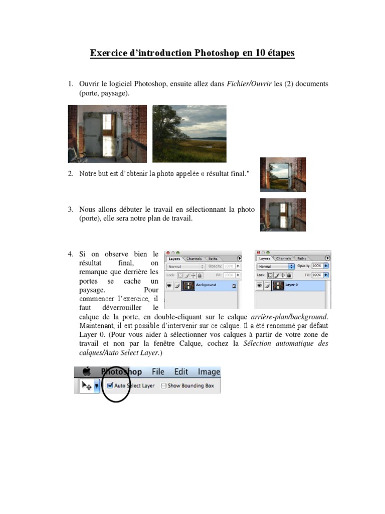Exercice Photoshop Débutant en 10 Étapes | PDF | Informatique et ...