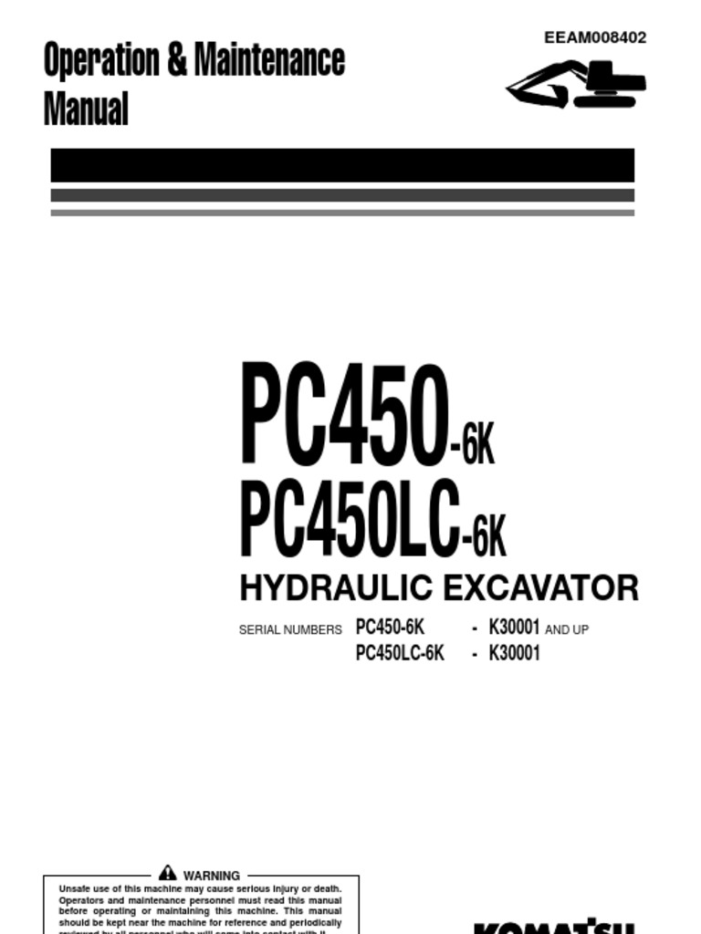 PC450LC-6 M 0609 PDF | PDF | Safety | Machines