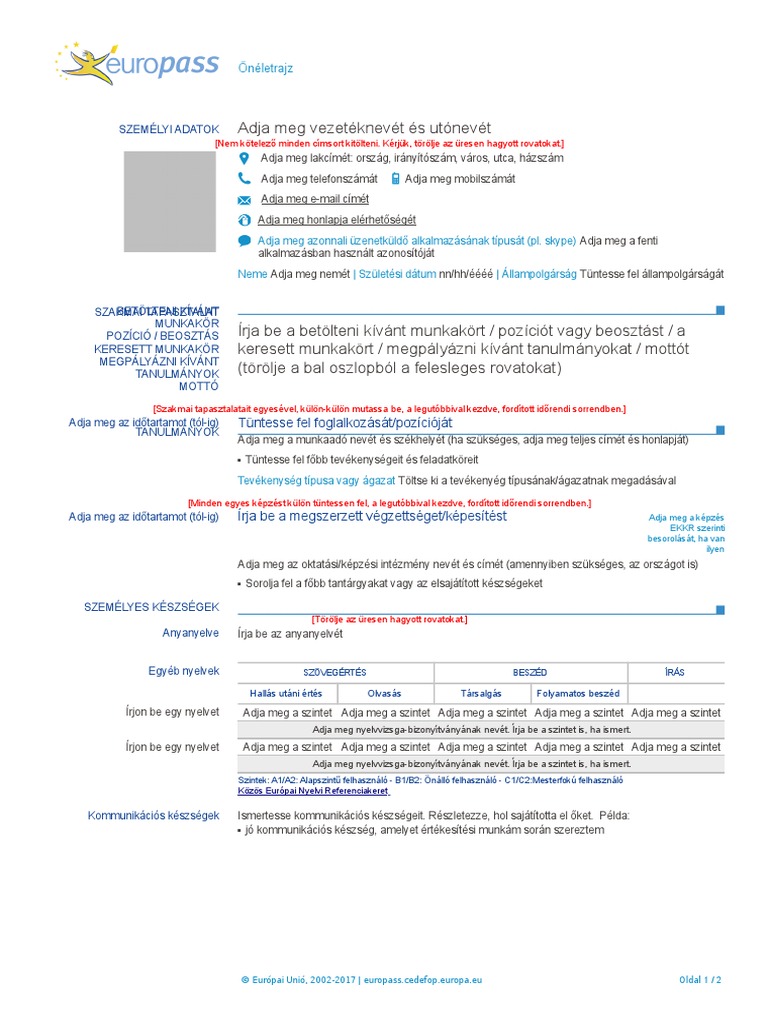 Ecv Template Hu | PDF