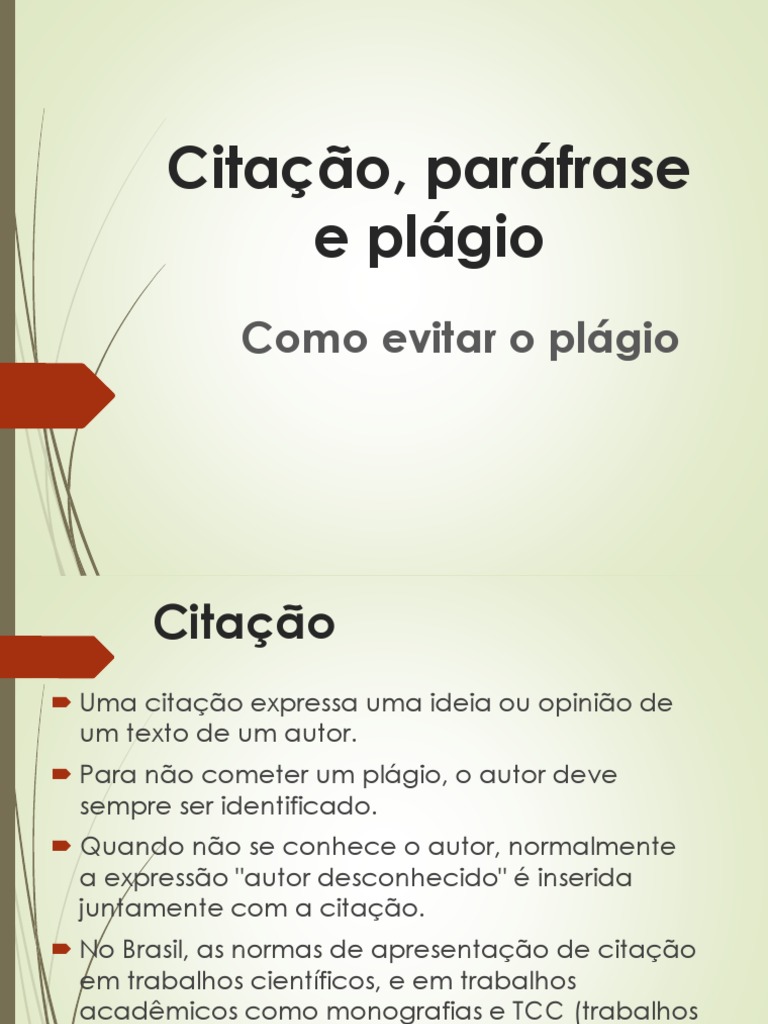 Citação e Paráfrase: Guia Prático | PDF | Citação | Plágio