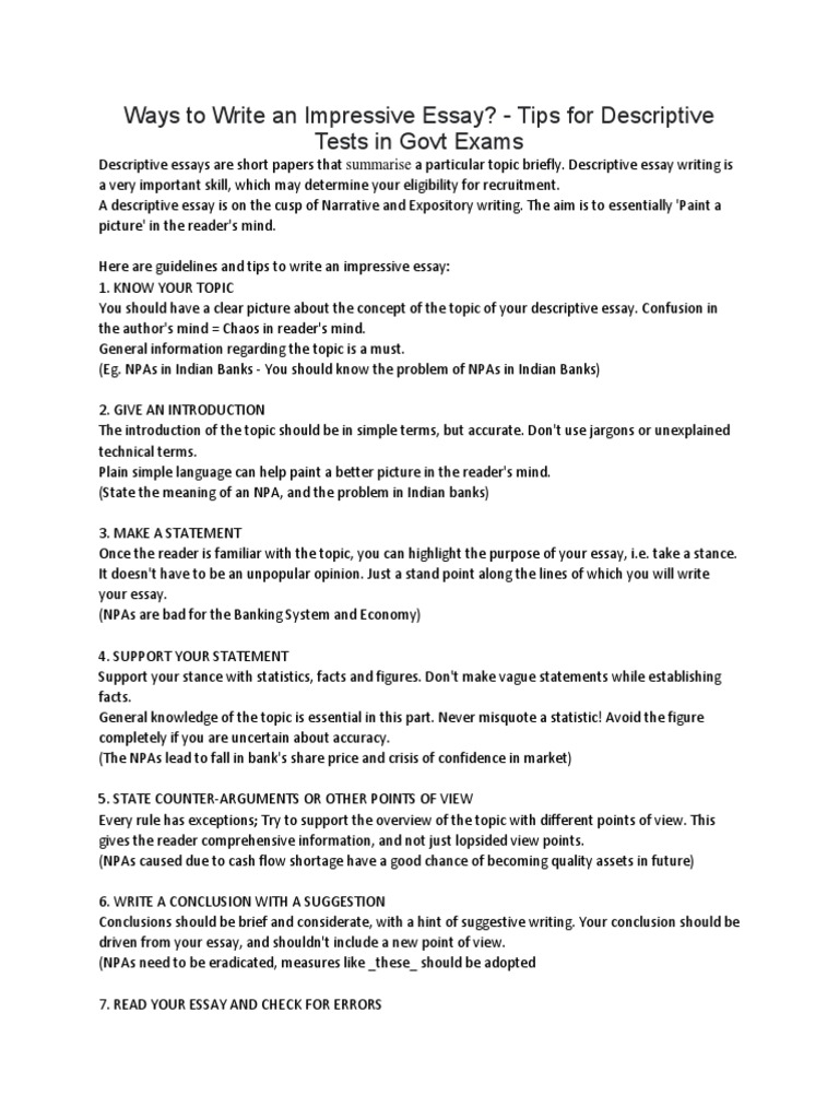 Ways To Write An Impressive Essay | PDF | Essays | Cognitive Science