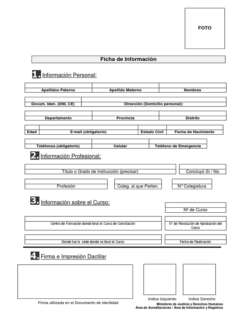 Ficha Información Personal | PDF