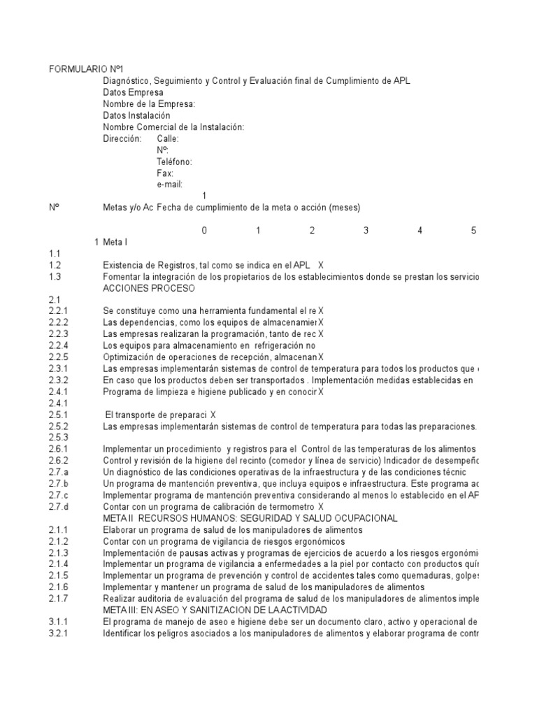 10 Check List BPM (Verificación) | PDF | Alimentos | Residuos