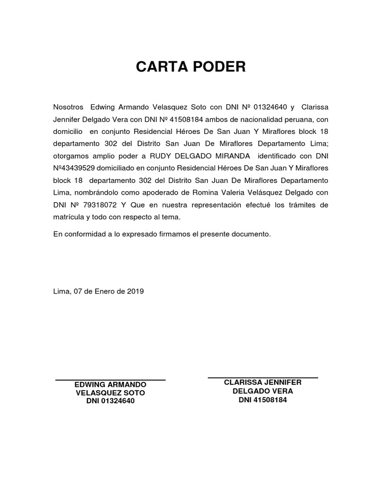 Carta Poder | PDF