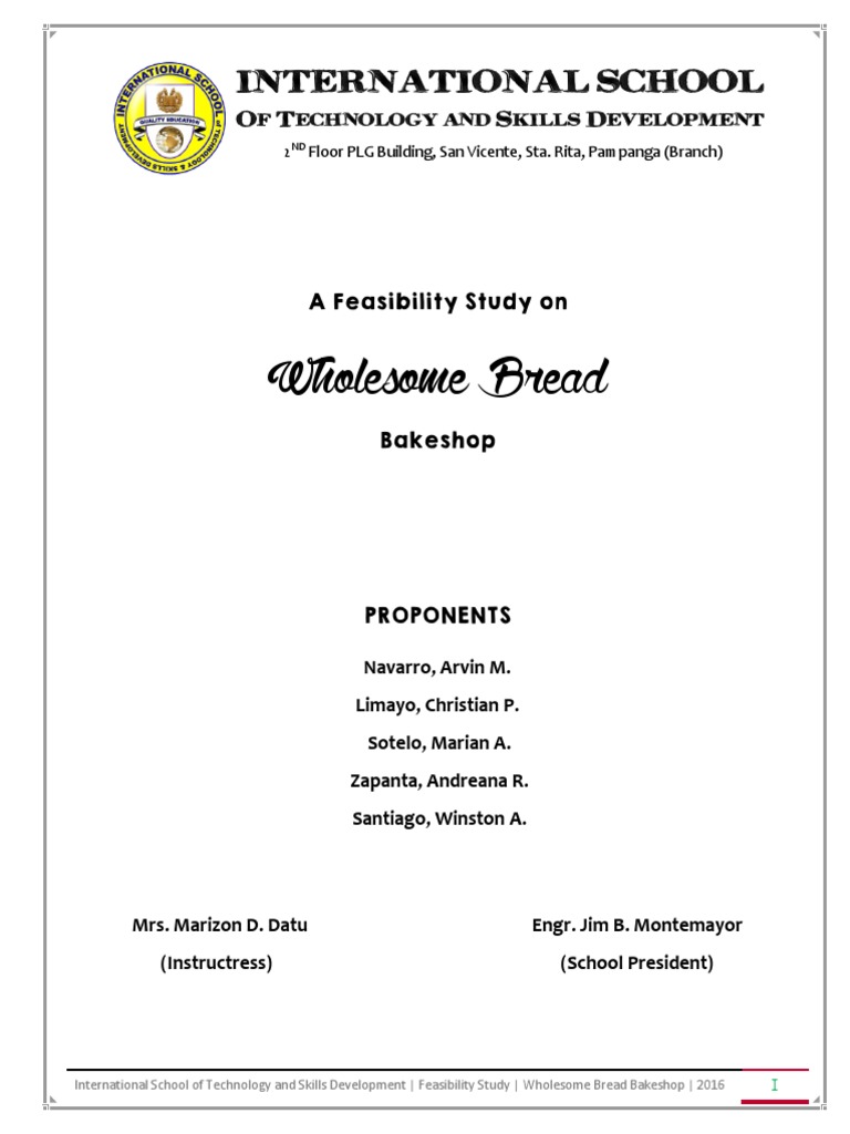 A Feasibility Study On Wholesome Bread Bakeshop Complete PDF | PDF | Partnership ...