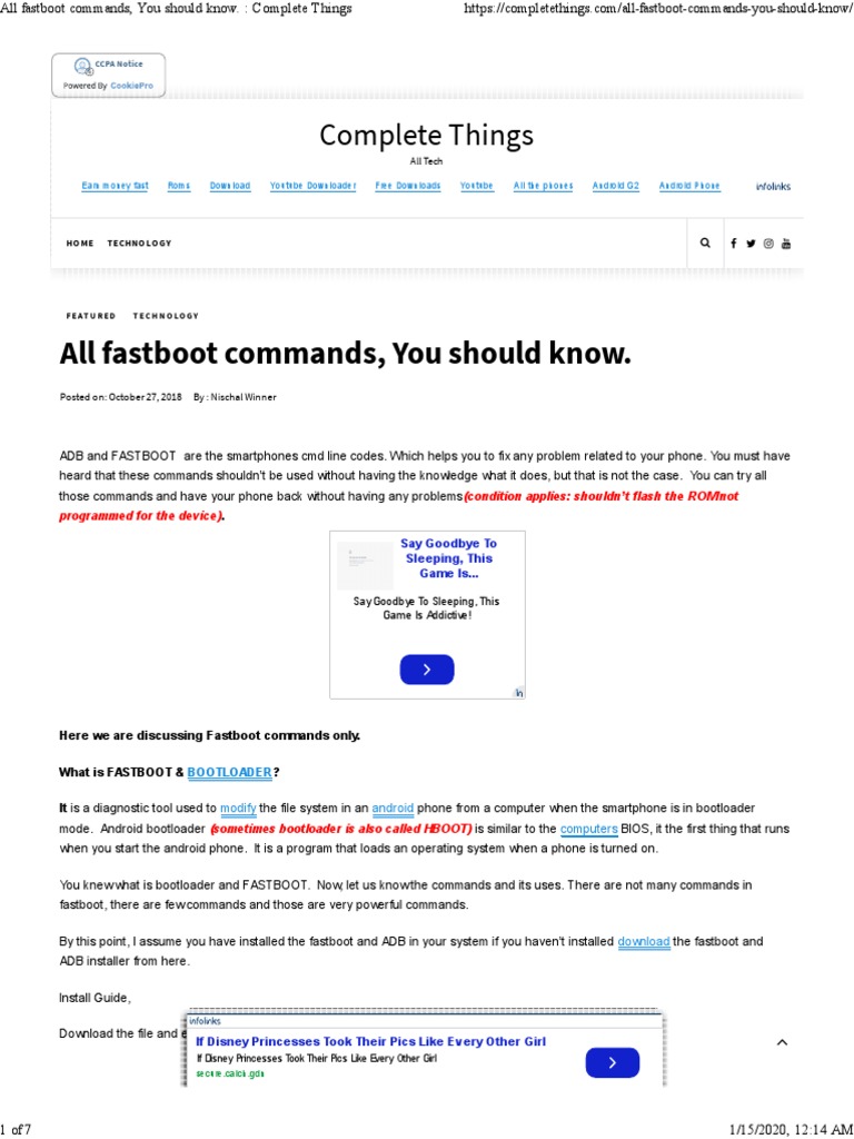 All Fastboot Commands You Should Know Complete Things Pdf Booting Android Operating