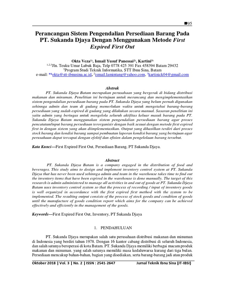 Perancangan Sistem Pengendalian Persediaan Barang Dengan Menggunakan ...