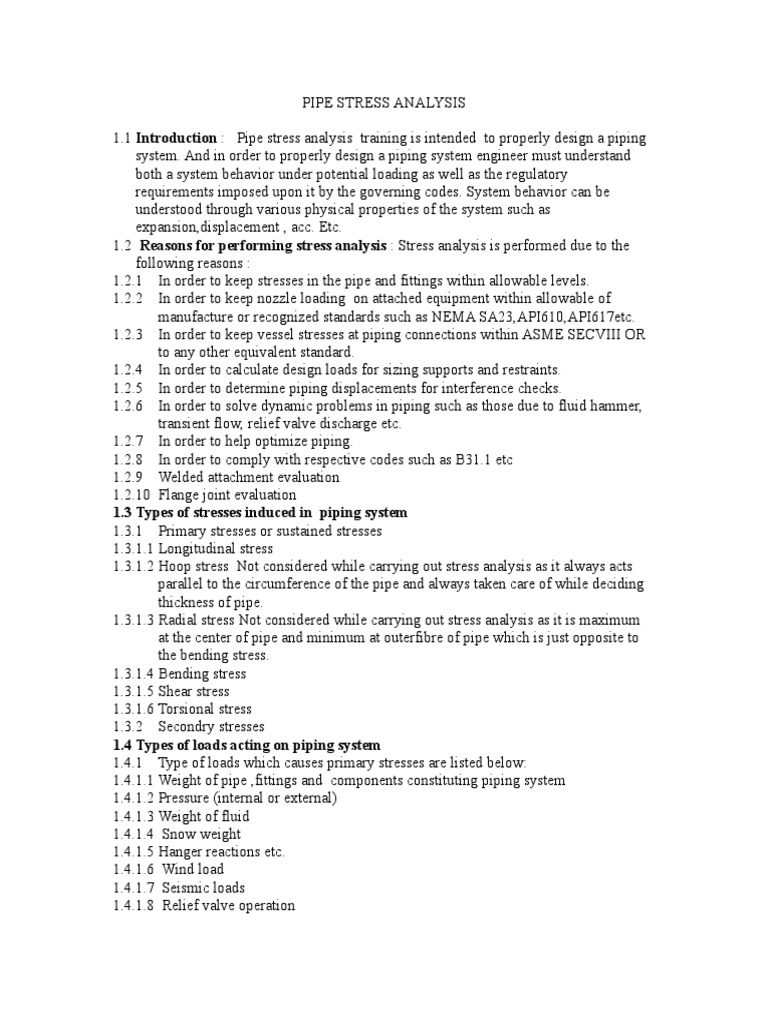 Pipe Stress Analysis - Final | PDF | Stress–Strain Analysis | Stress ...
