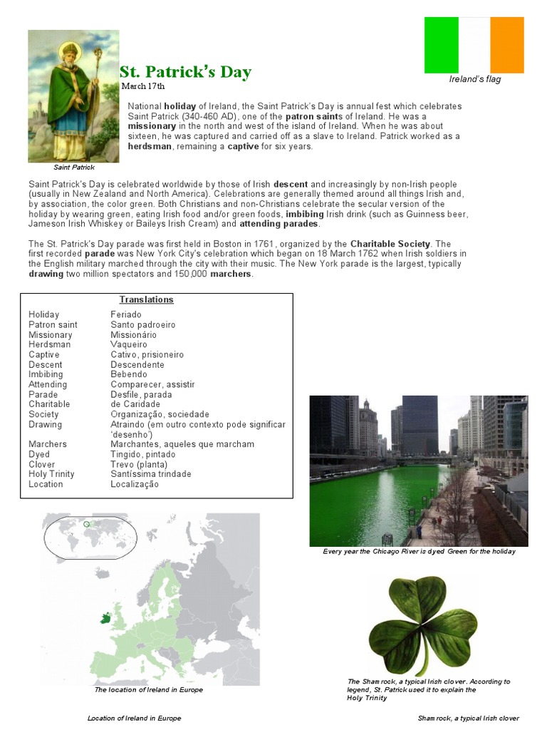 St. Patrick's Day Celebration Overview | PDF | Ireland | Irish People