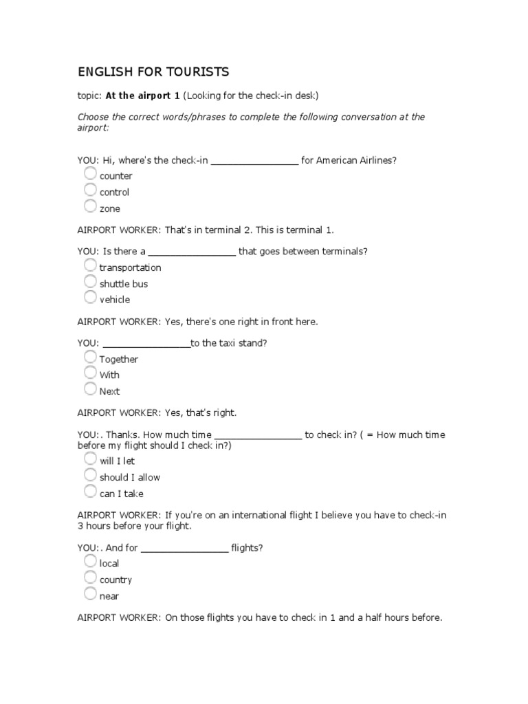 Essential Airport English for Travelers | PDF | Airport | Aviation