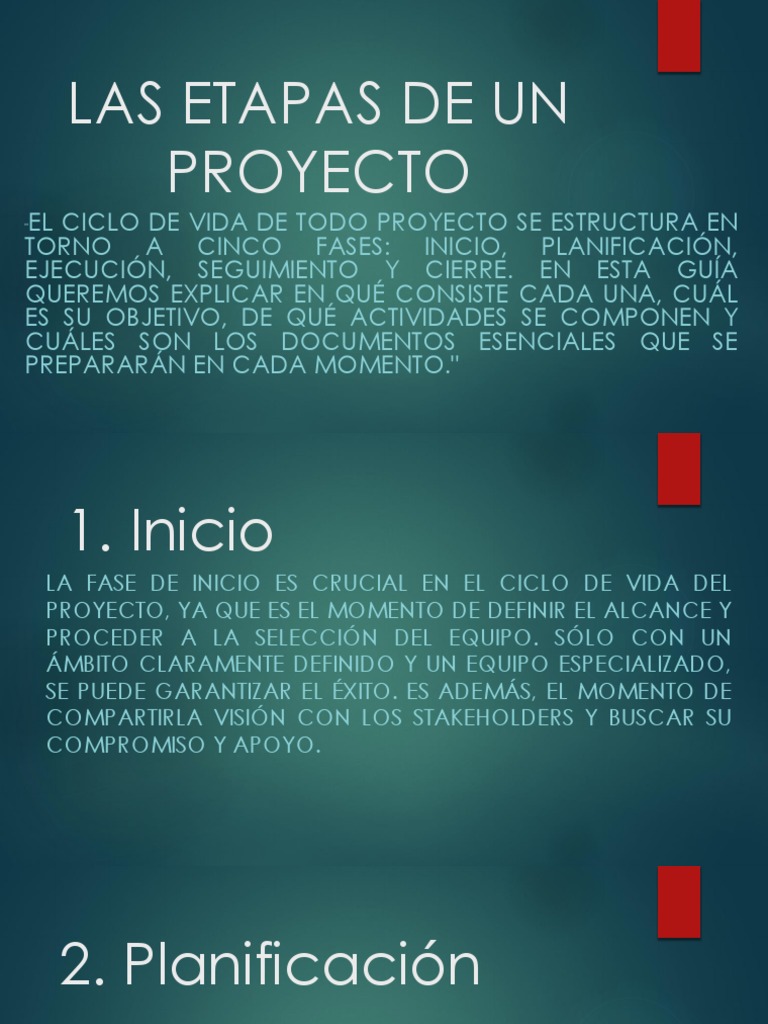 Las Etapas de Un Proyecto | PDF | Planificación | Gestión de proyectos